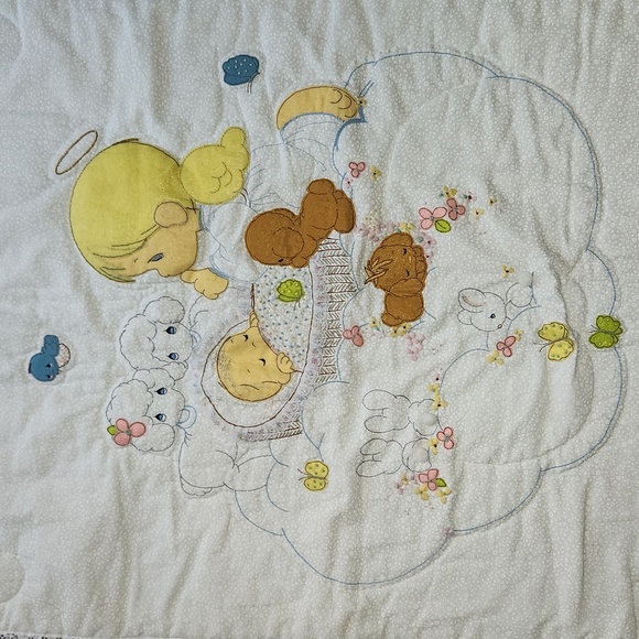 Vintage | Other | Vintage Handmade Precious Moment Baby Blanket | Poshmark